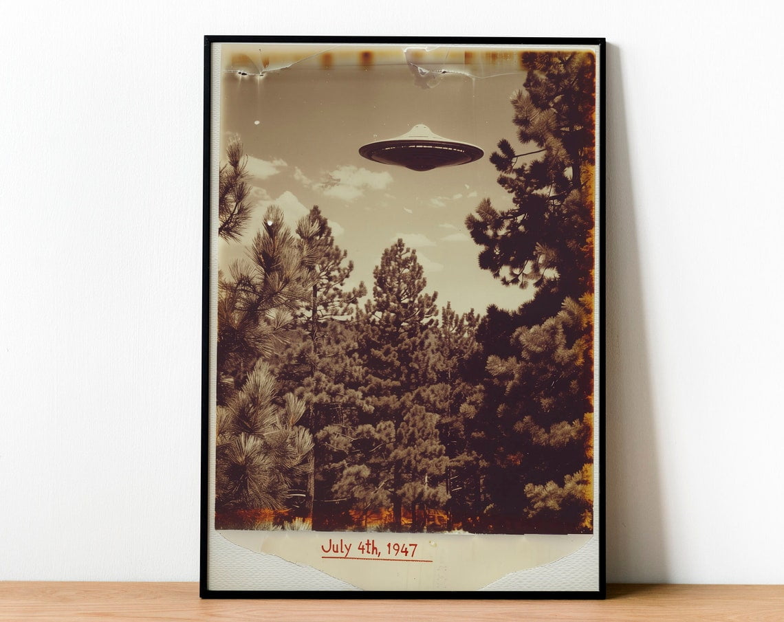 Ufo Photo Sci Fi Art Vintage Poster Vintage Photography Print Alien ...