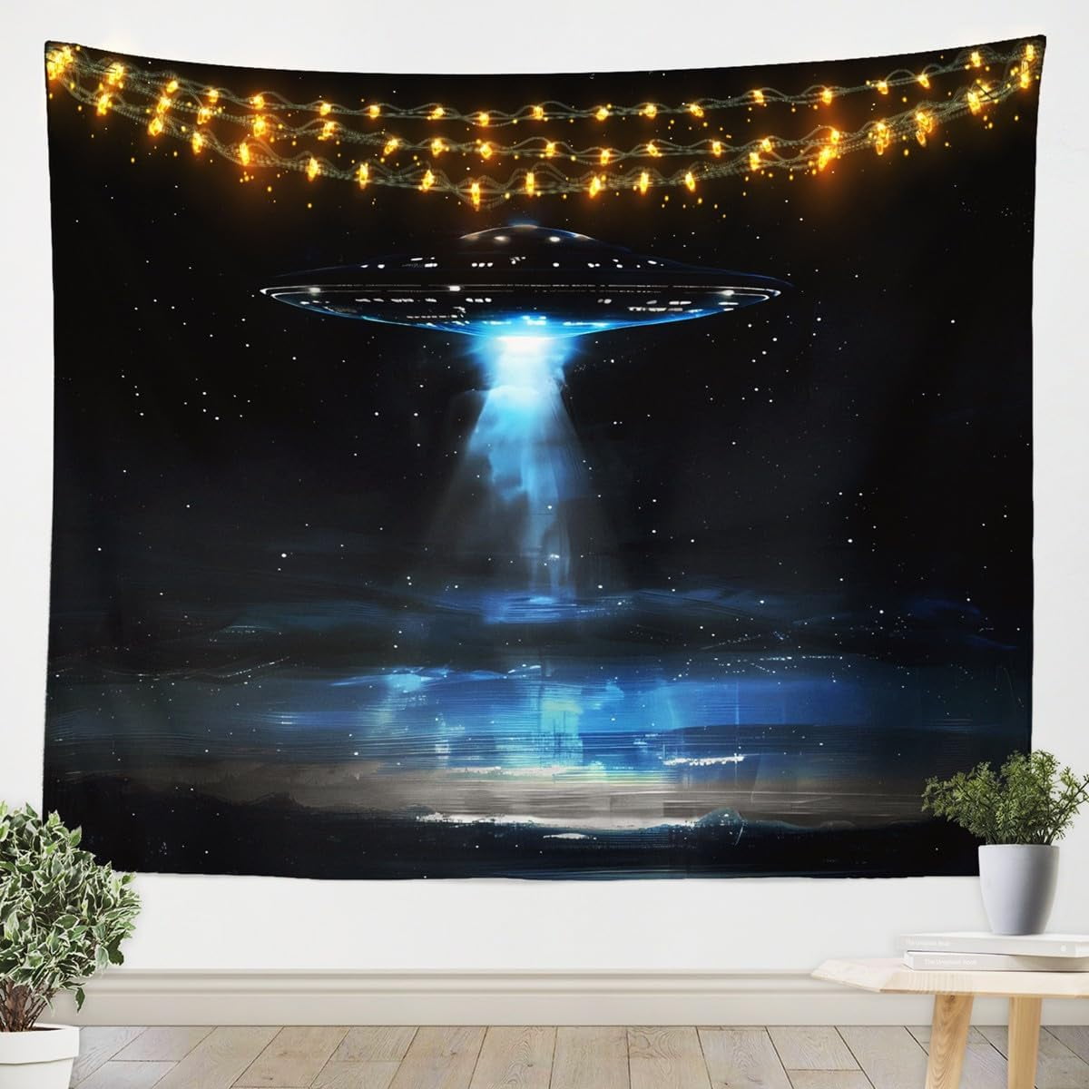 Ufo Print Tapestry Outer Space Themed Wall Tapestry For Kids Teens ...