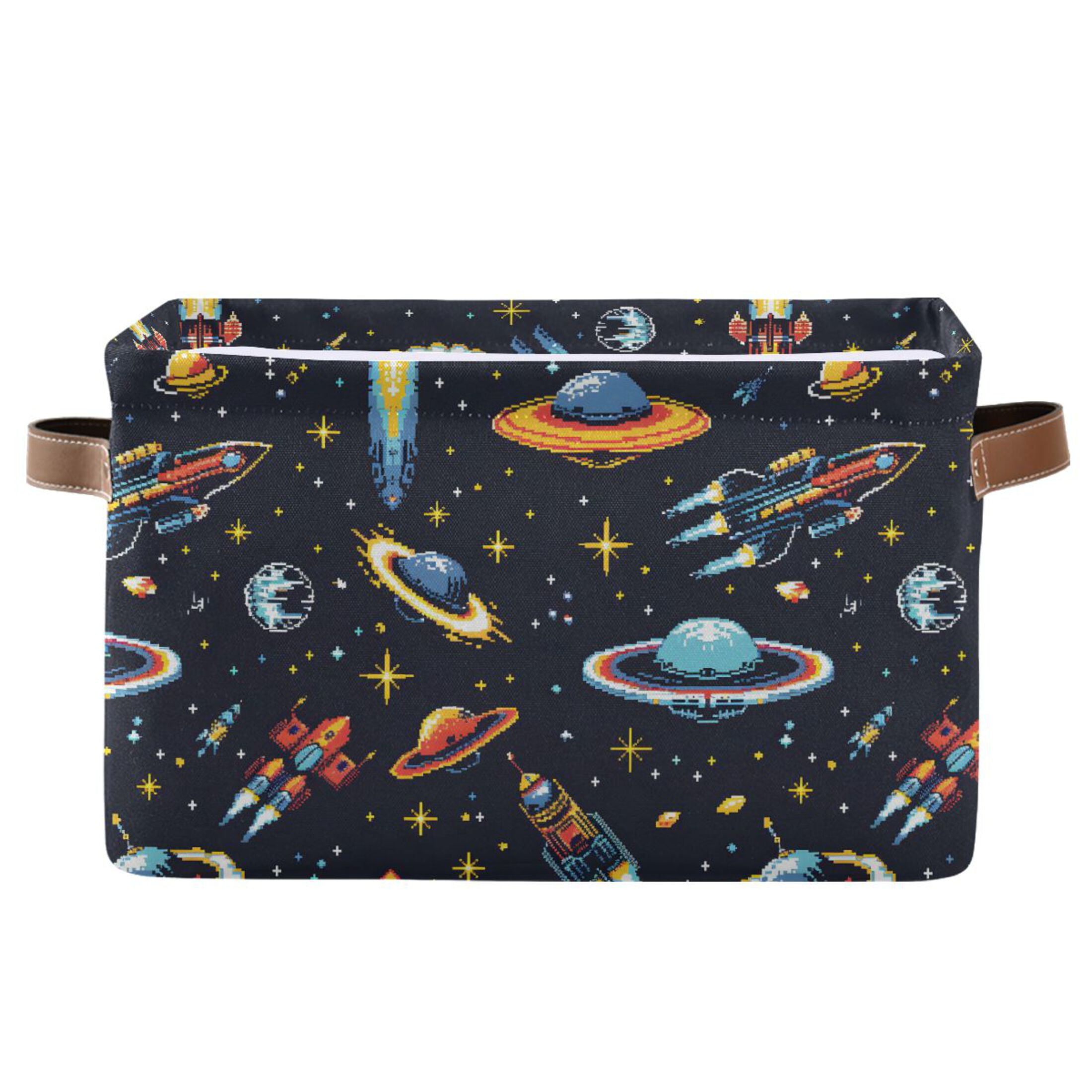 Ufo Spaceships Star Storage Bins with Handle Fabric Organizer Basket ...