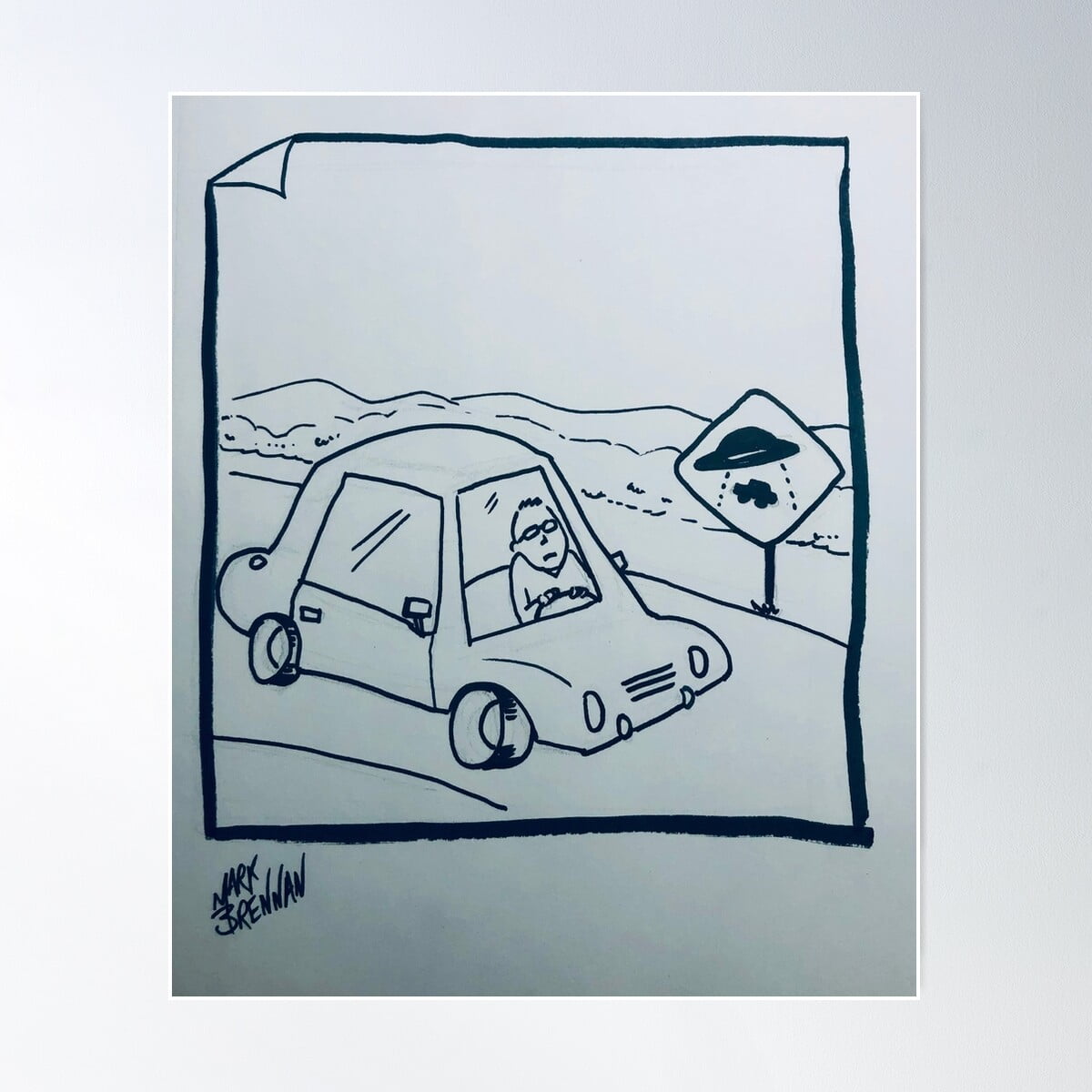 Ufo Street Signs Poster Wall Art, Modern Wall Decor For Living Room Bedroom, 8x12 UNFRAMED ...