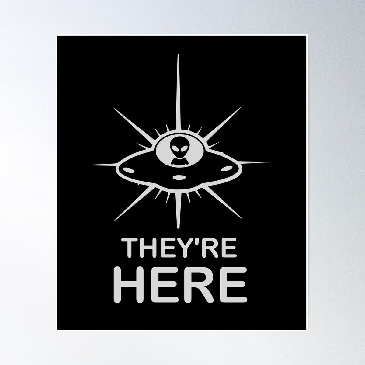Ufo/Uaps Aliens They'Re Here Poster Wall Art, Modern Wall Decor For ...