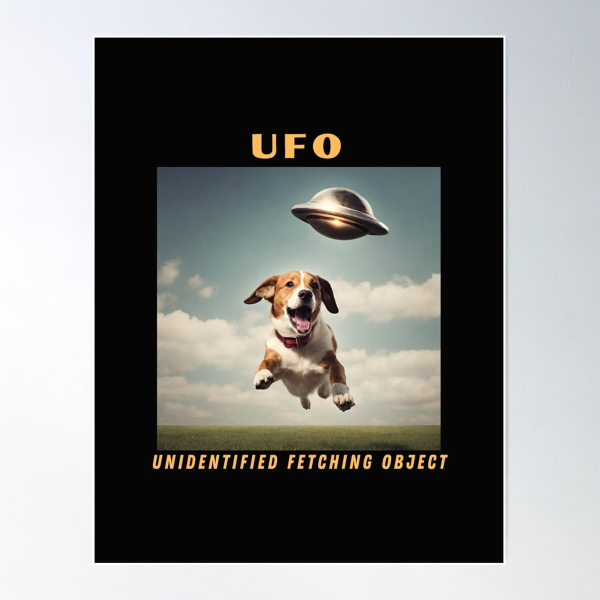 Ufo Unidentified Fetching Object Poster Wall Art, Modern Wall Decor For ...