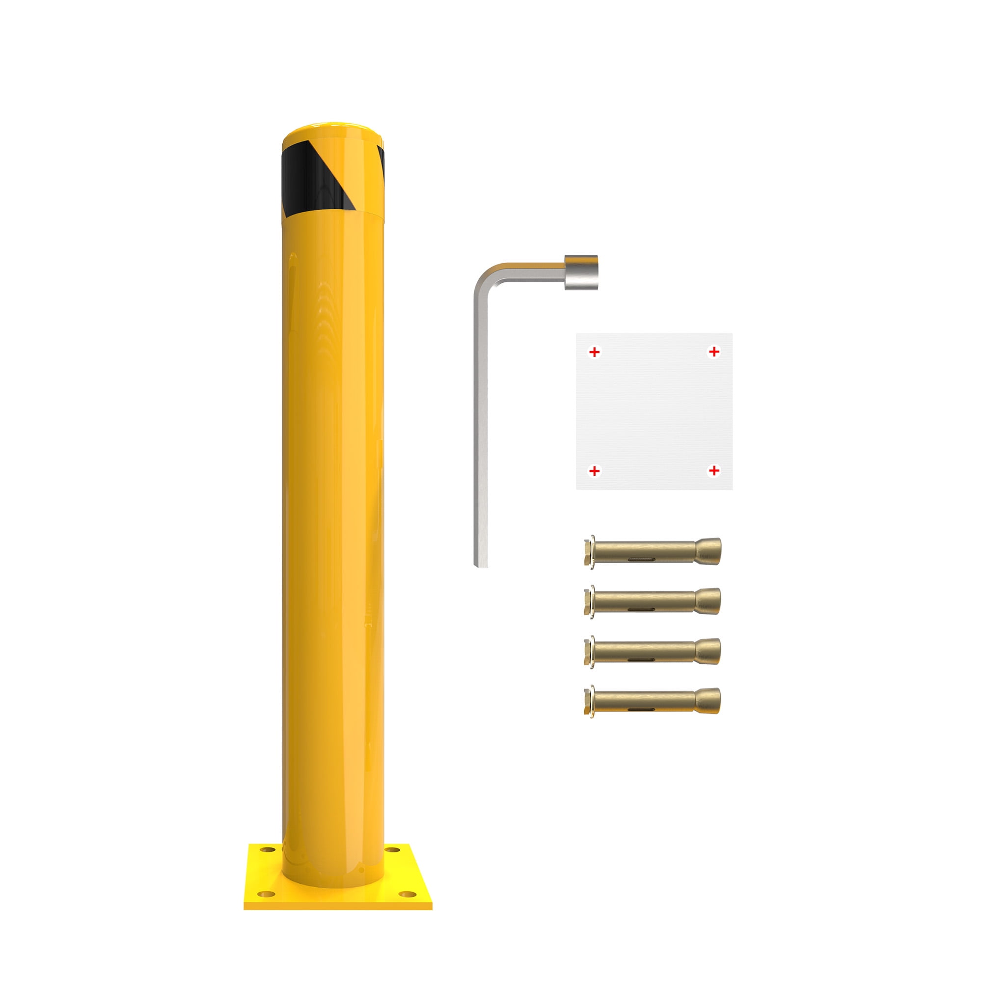 Uforic 1-Piece 36" x 4.5" Steel Safety Bollard Post – Fluorescent ...