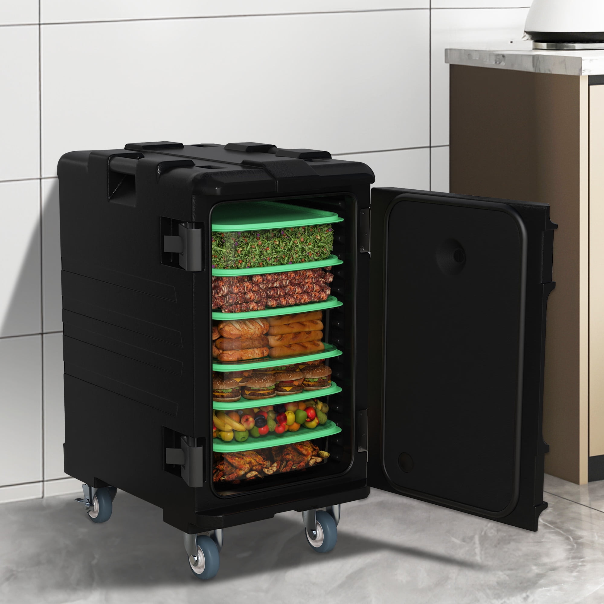 Uforic 127-Quart Rectangular Insulated Food Container with Wheels, 3 ...