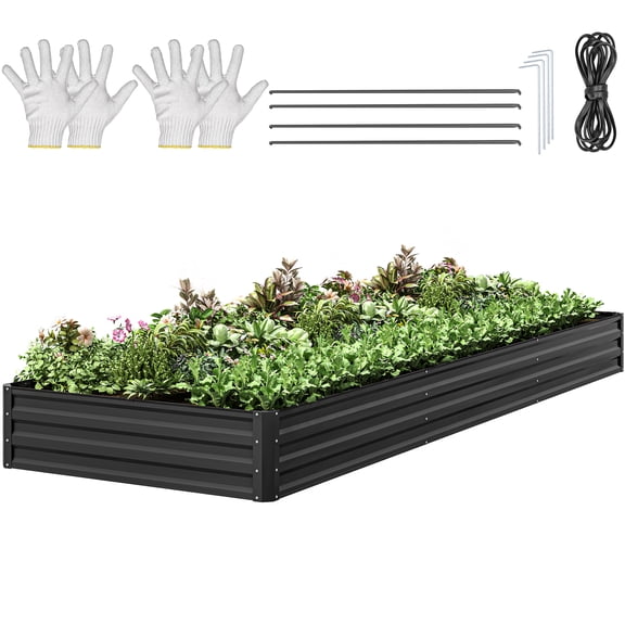 Uforic 2 Pack 8ftx4ft Large Raised Garden Bed Kit,Outdoor Galvanized ...