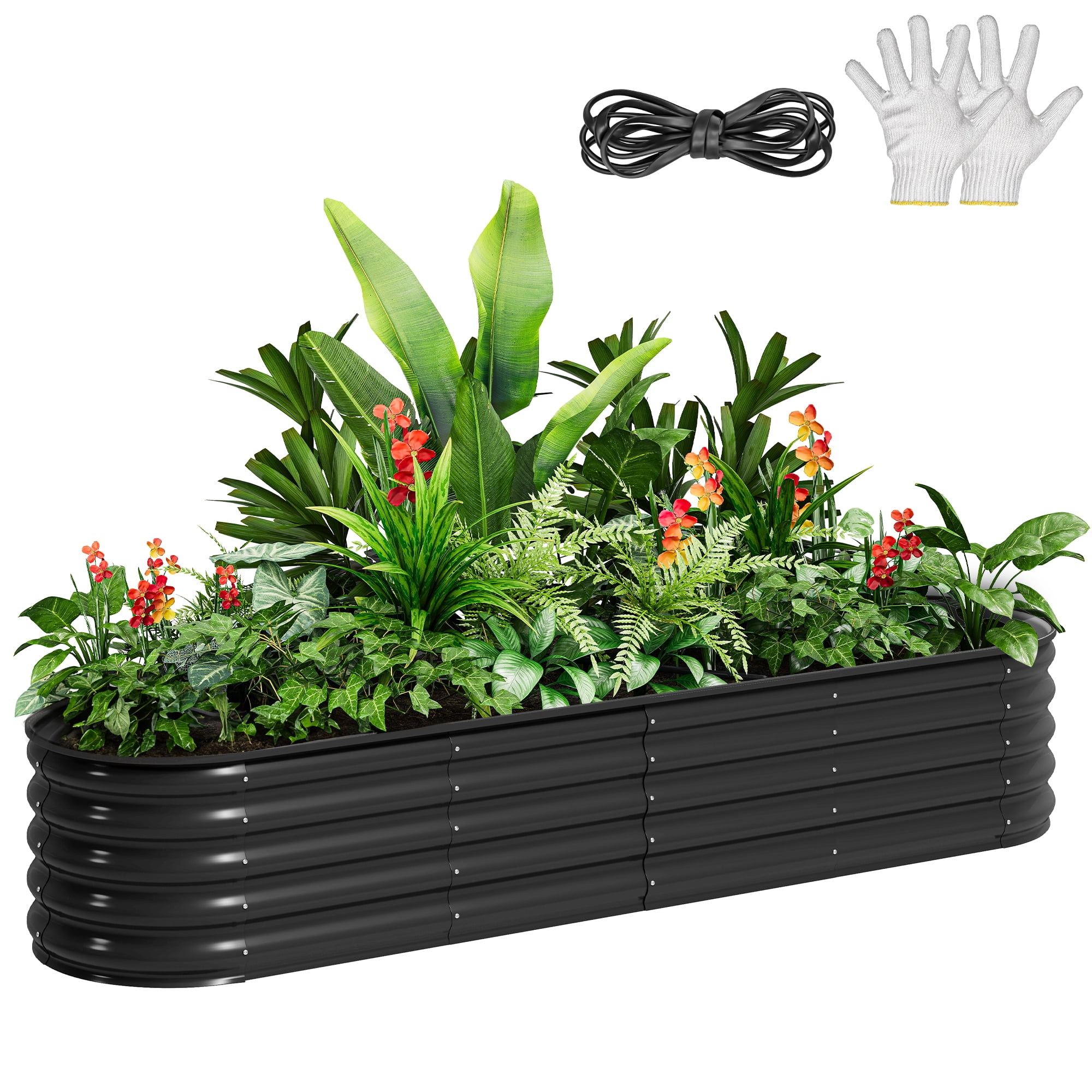 Uforic 17" Tall 9 in 1 Outdoor Raised Garden Bed Kits,8ft x 2ft Large ...