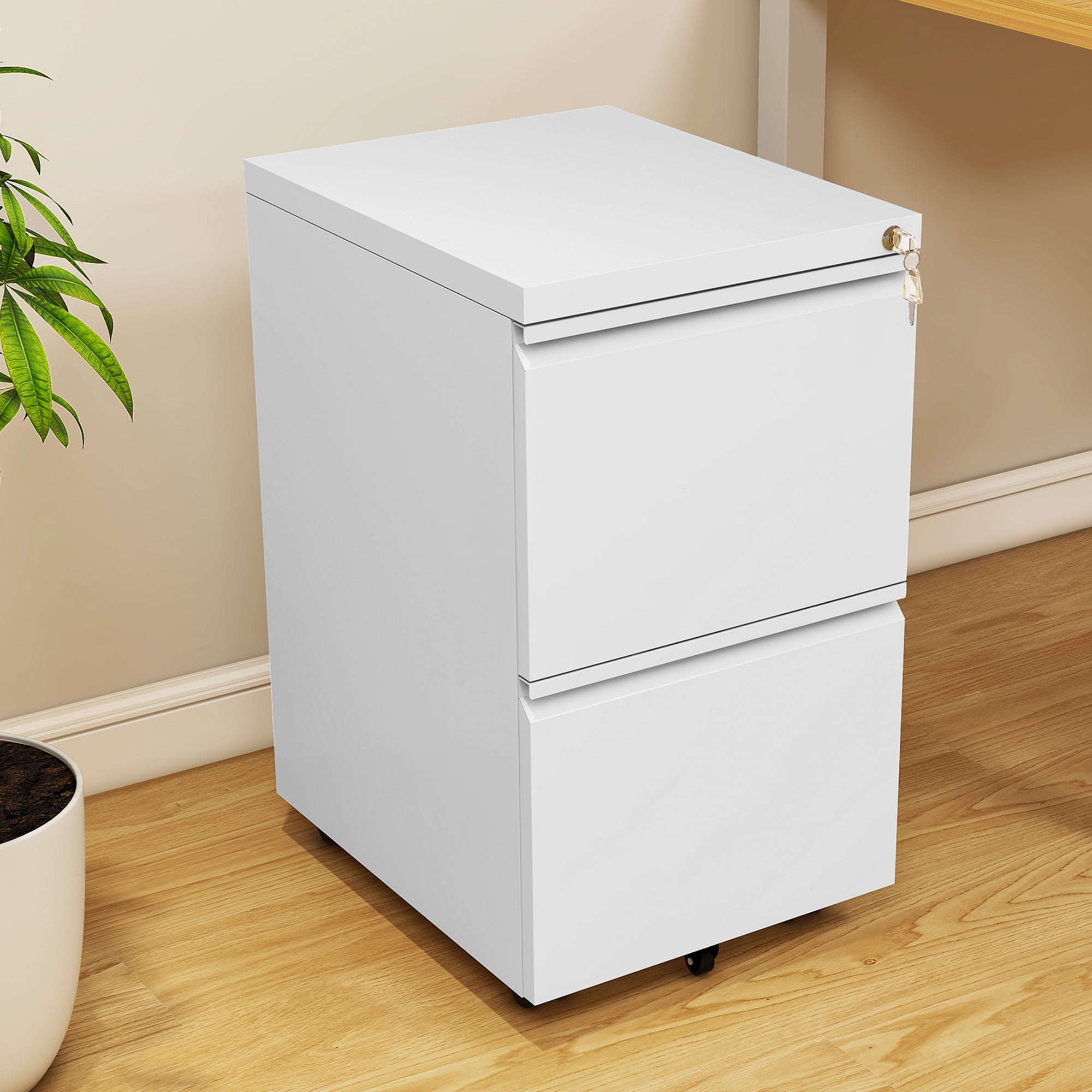 Uforic 2 Drawer File Cabinet with Lock, 20'' Deep Office Vertical Files ...