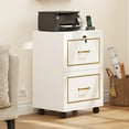 Uforic 2 Drawers File Cabinet with Charging Station, Rolling Filing ...