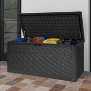 Uforic 230 Gallon Large Resin Deck Box,Double-Wall Resin Rattan Outdoor ...