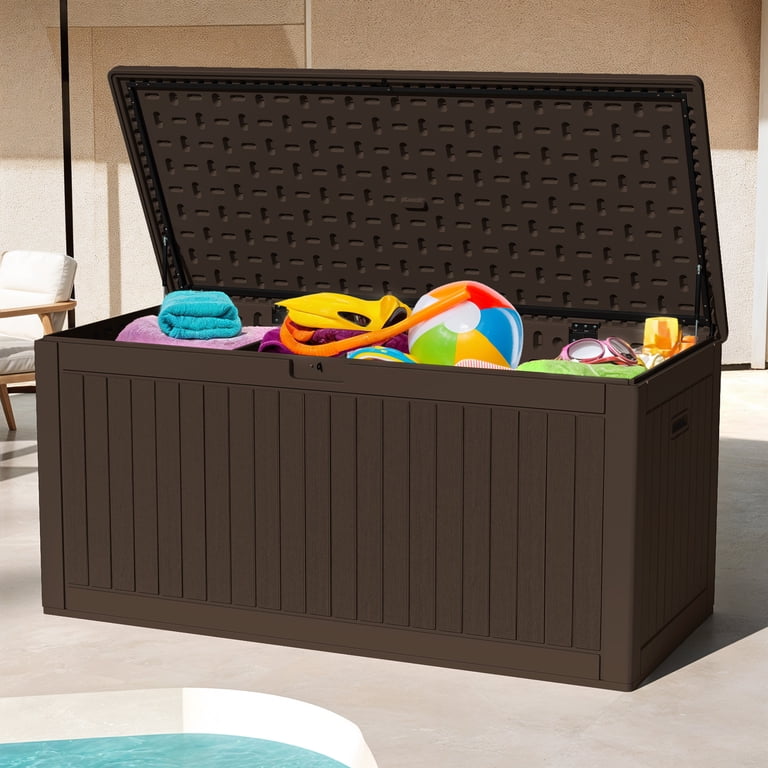 Extra Large Resin Storage Deck Boxes Suncast 127 Gallon Resin Deck Box