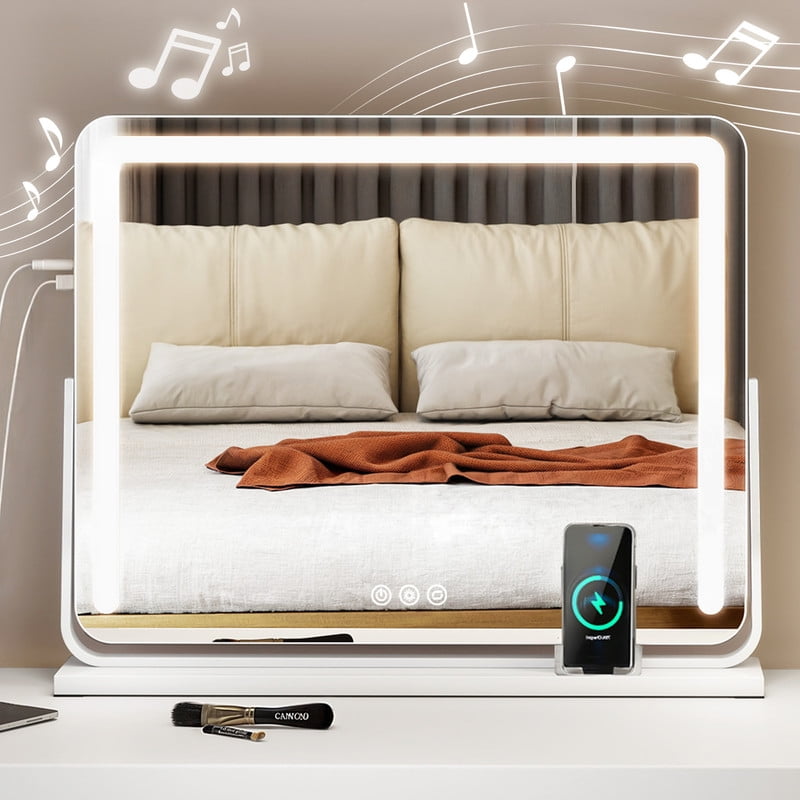 Uforic 28''x22'' Vanity Mirror with LED Lights & USB, Vanity Makeup ...