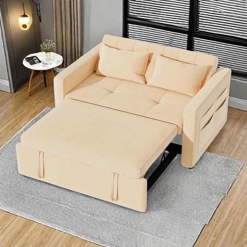 Uforic 3 in 1 Convertible Pull Out Sofa Bed, 55" Modern, Detachable Arm ...