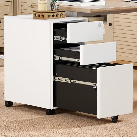 Uforic 3-Drawer Lockable File Cabinet for A4/Letter/Legal Size Folder ...