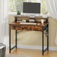 Uforic 31" Computer Desk with Monitor Stand & 3 Drawers, Modern Small ...