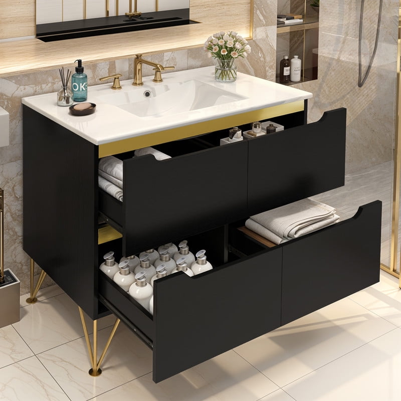 Uforic 36 " Bathroom Vanity with Undermount Sink, Free Standing ...