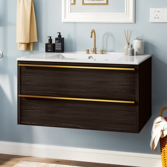 Uforic 36 Inch Floating Bathroom Vanity with Sink Combo with 2 Extra ...