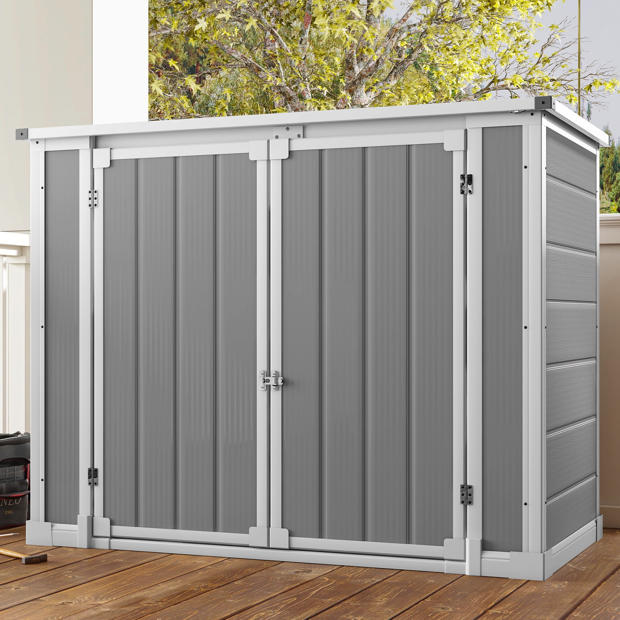 Uforic 4.7x2.5ft Outdoor Storage Shed - All-Weather Waterproof with ...