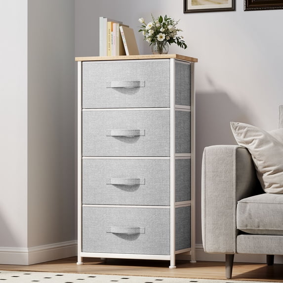 Uforic 4 Drawer Dresser Fabric Chest of Drawers Furniture Storage ...