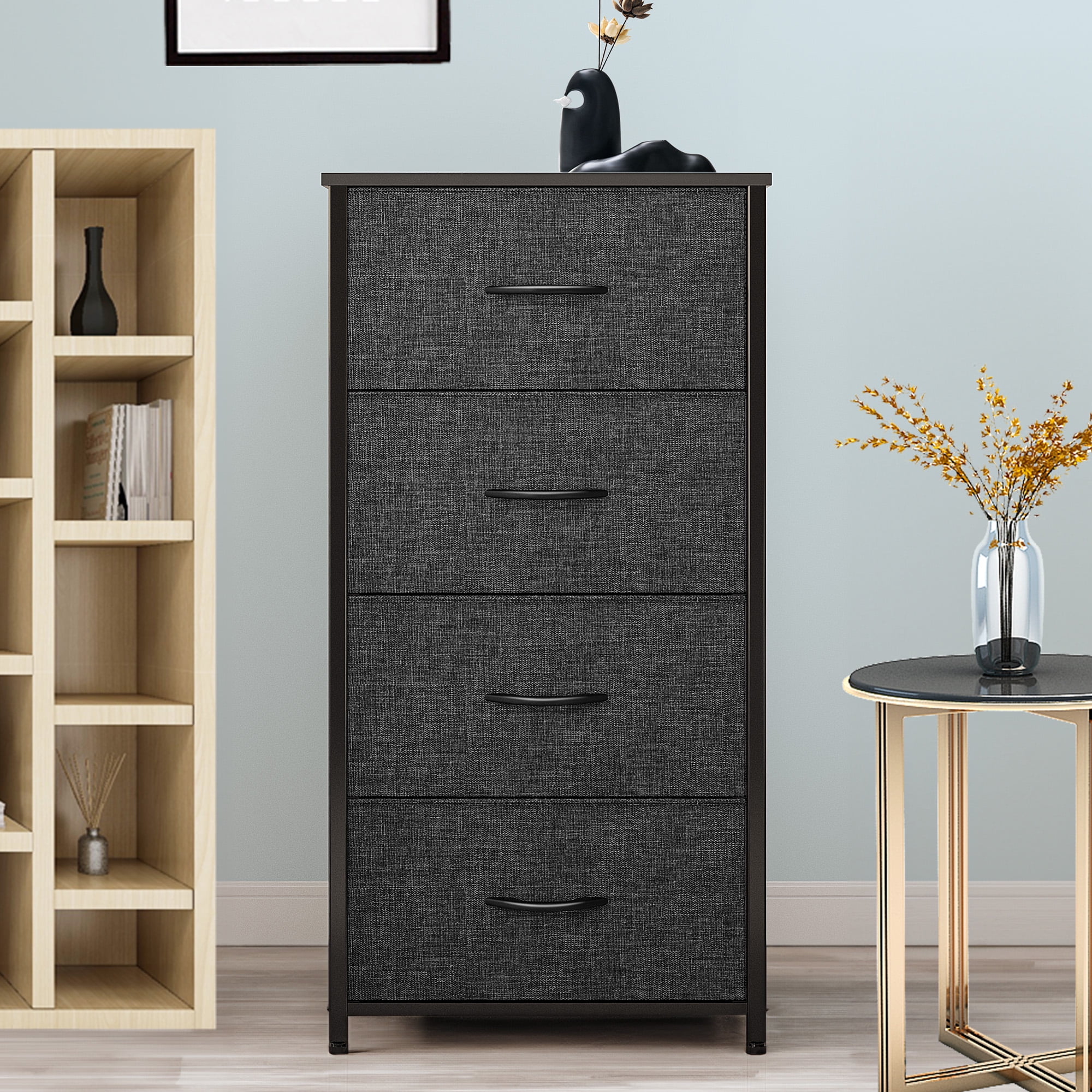 Uforic 4 Drawer Dresser Fabric Chest of Drawers Furniture Storage ...