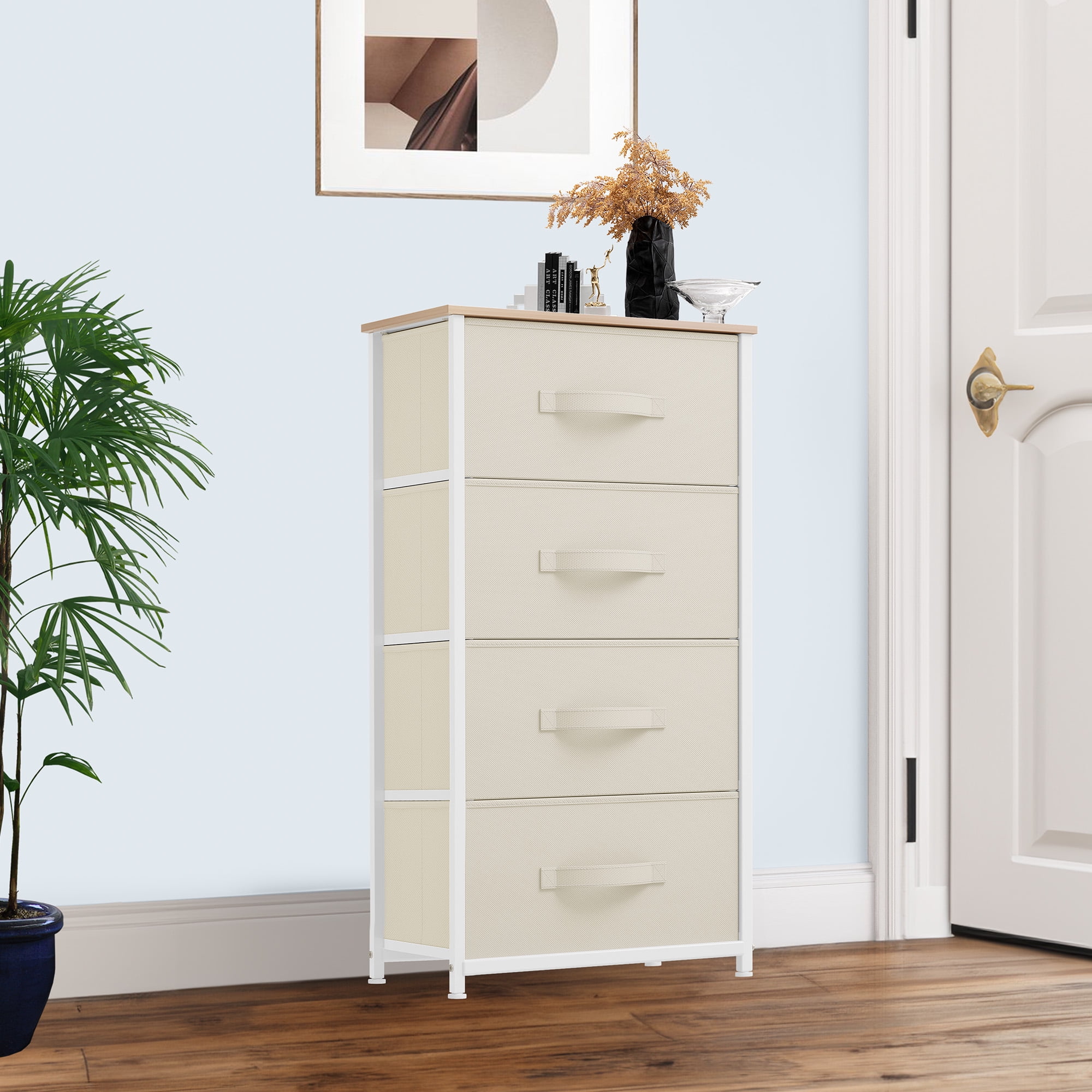 Uforic 4 Drawer Dresser Fabric Chest of Drawers Furniture Storage ...