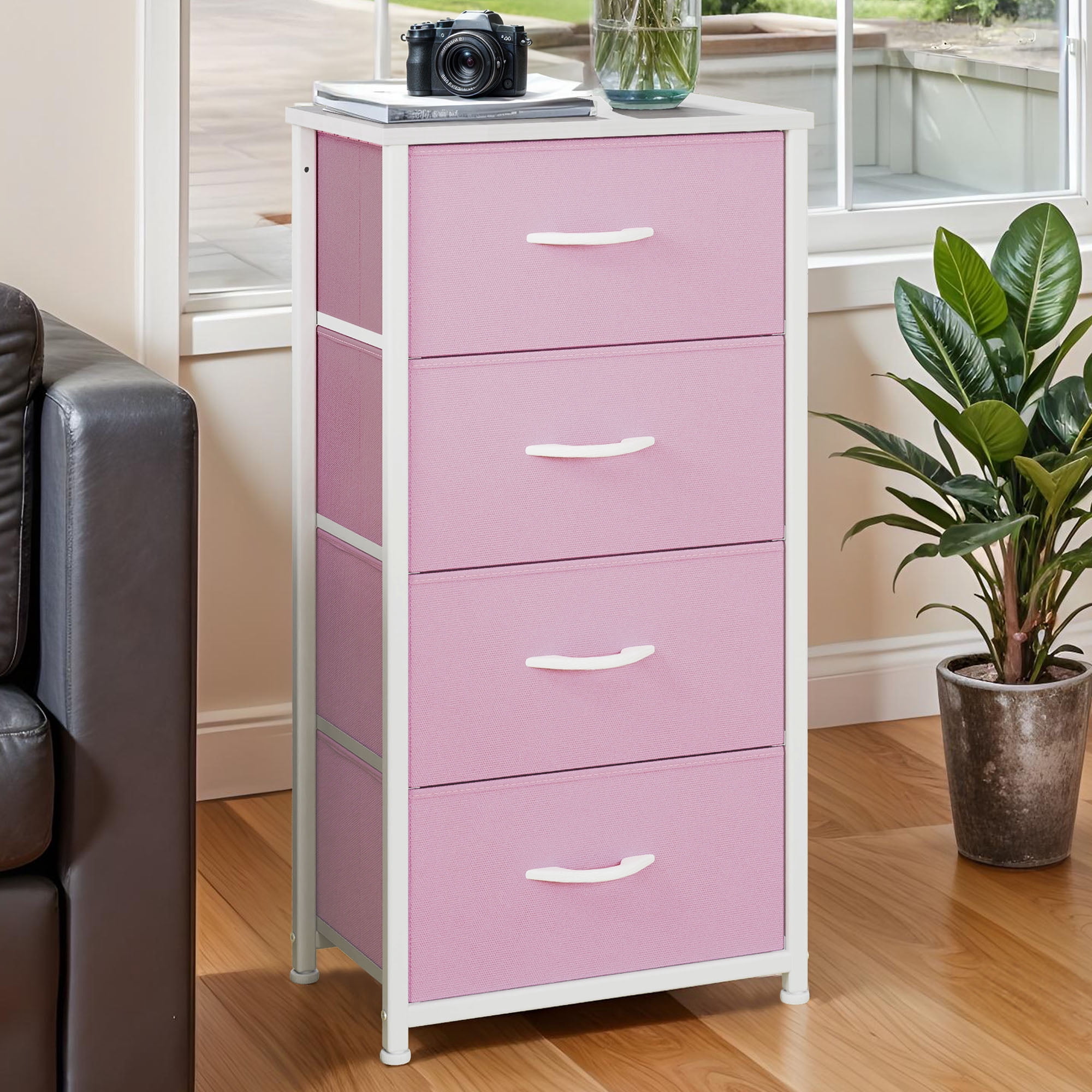 Uforic 4 Drawer Dresser Fabric Chest of Drawers Furniture Storage ...