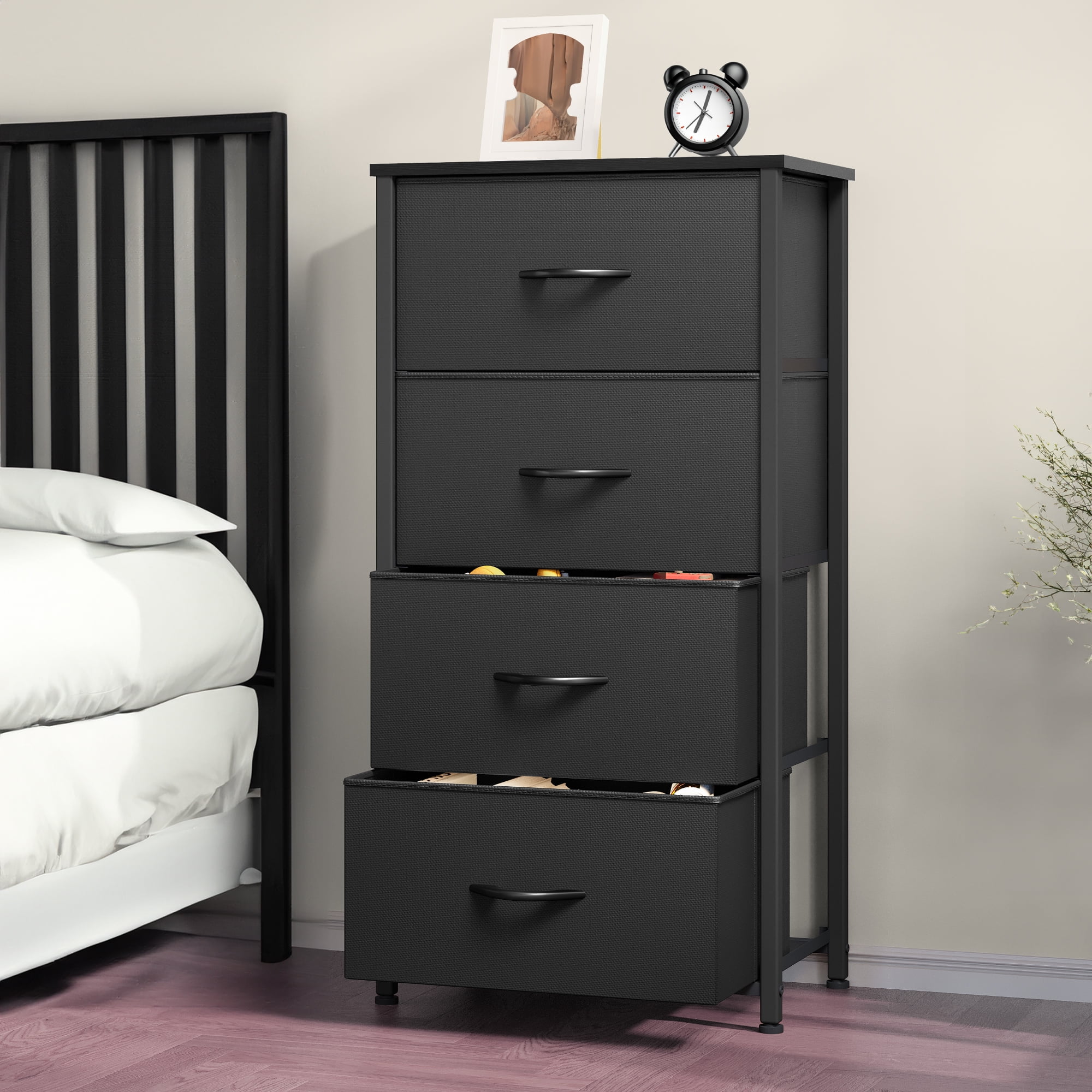 Uforic 4 Storage Dressers with Fabric Dresser Organizer Unit Wide Chest ...