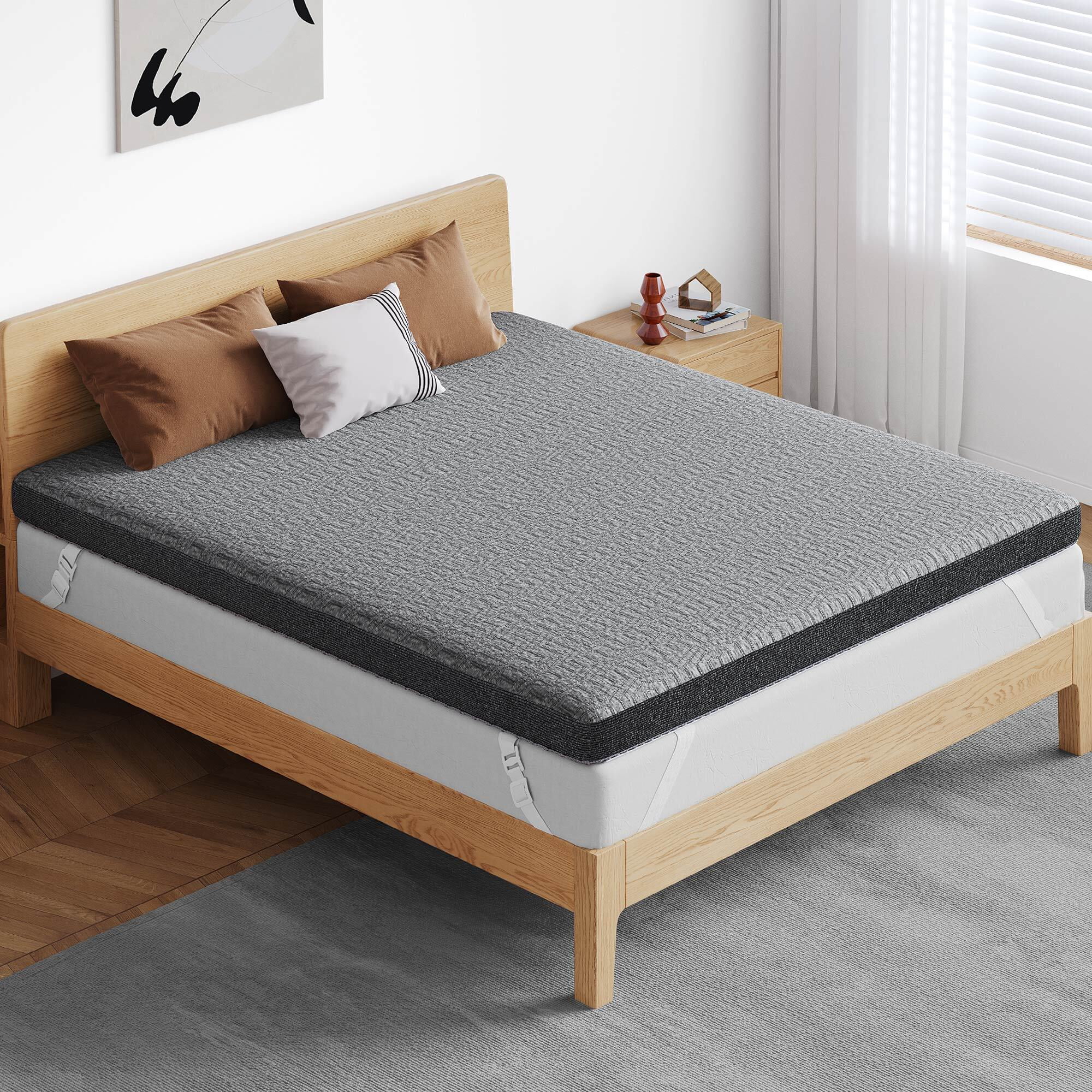 Uforic 4 inch Full Memory Foam Mattress Topper with Breathable Cover ...