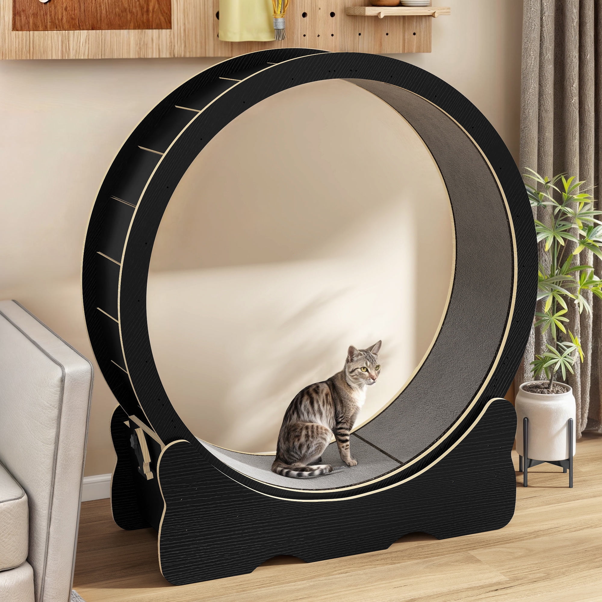 Uforic 43.3" Cat Treadmill, Exercise Running Wheel with Safety Lock ...