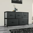 Uforic 5-Drawer Fabric Dresser for Adults with Wood Top for Bedroom ...