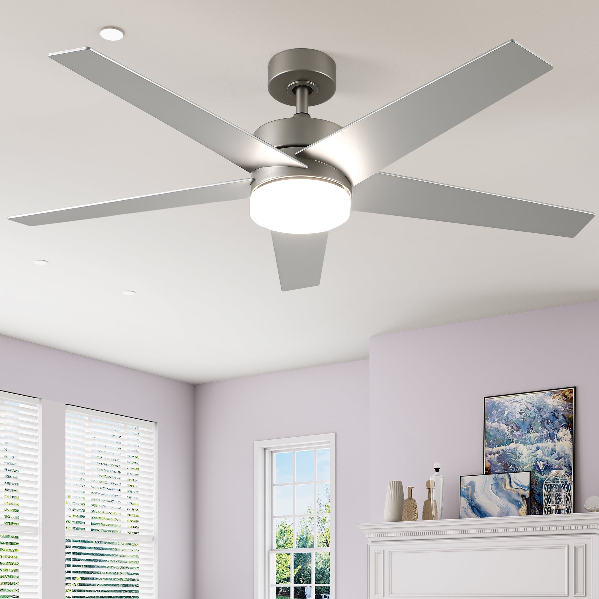 Uforic 52 Modern Ceiling Fan with Lights, 6-Speed DC Motor - Walmart.com