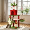 Uforic 54" Christmas Cat Tree Tower with Hammock, Sisal Scratching ...