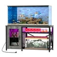 Uforic 55-75 Gallon Fish Tank Stand/Aquarium Stand with LED Lights and ...