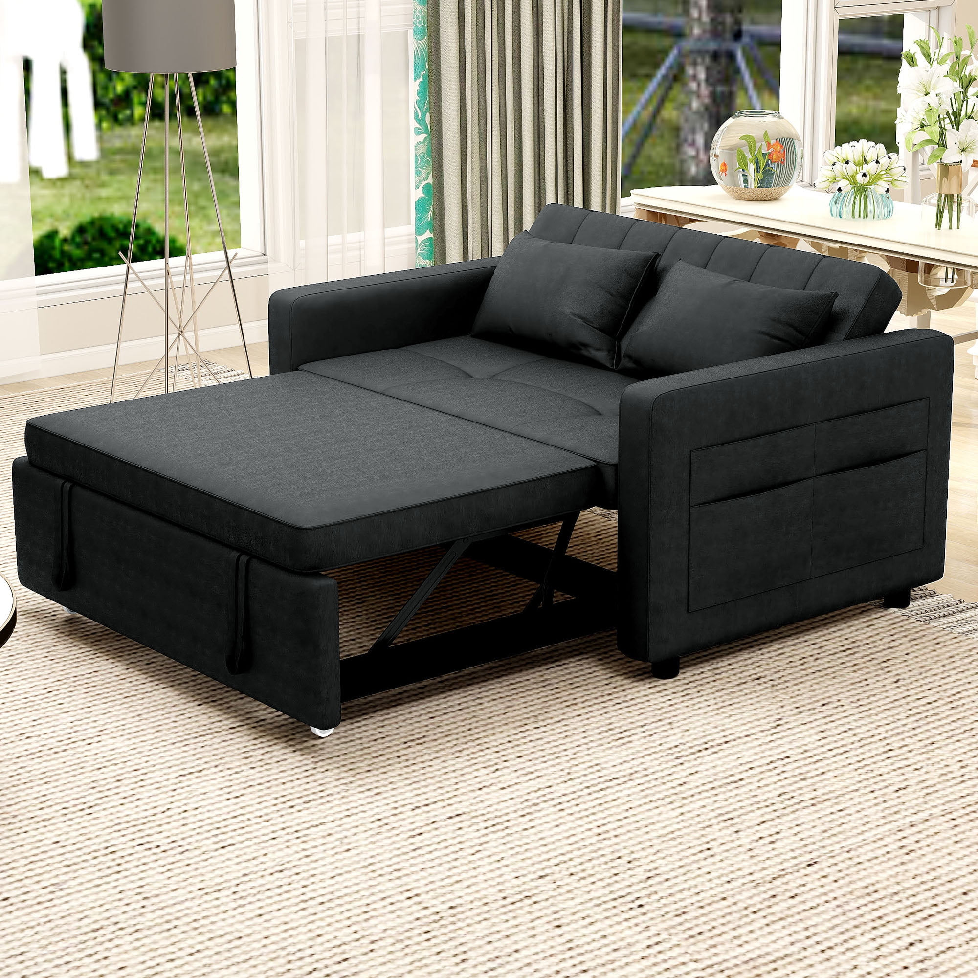 Free Shipping! Uforic 55" Pull Out Sofa Bed 2 Seater Loveseats, 3-in-1 ...