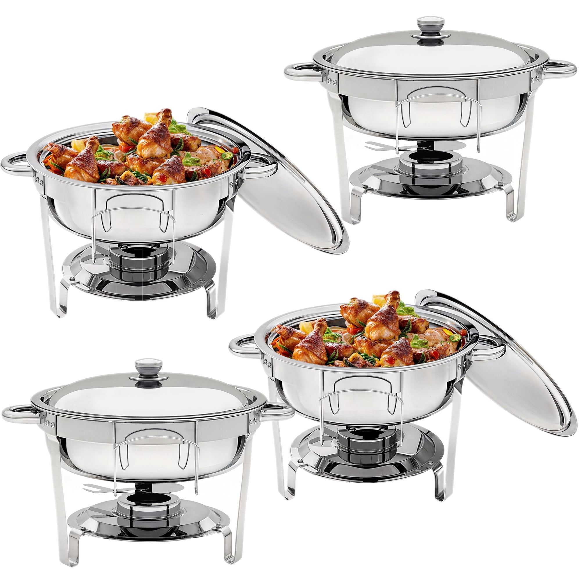 Uforic 5QT Chafing Dish Buffet Set, Round Stainless Steel Chafers and ...