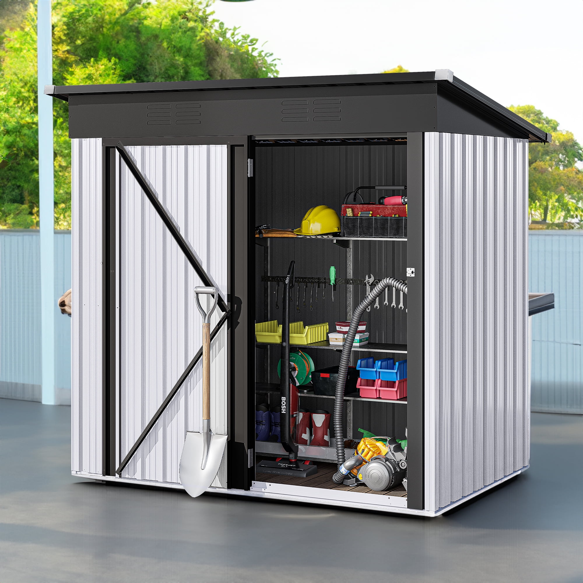 Uforic 5X3 FT Outdoor Storage Shed,Metal Garden Sheds Storage with ...