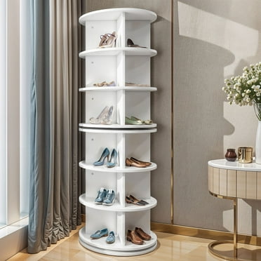 7 Tier Rotating Shoe Rack Tower Spinning Shoe Display - Walmart.com