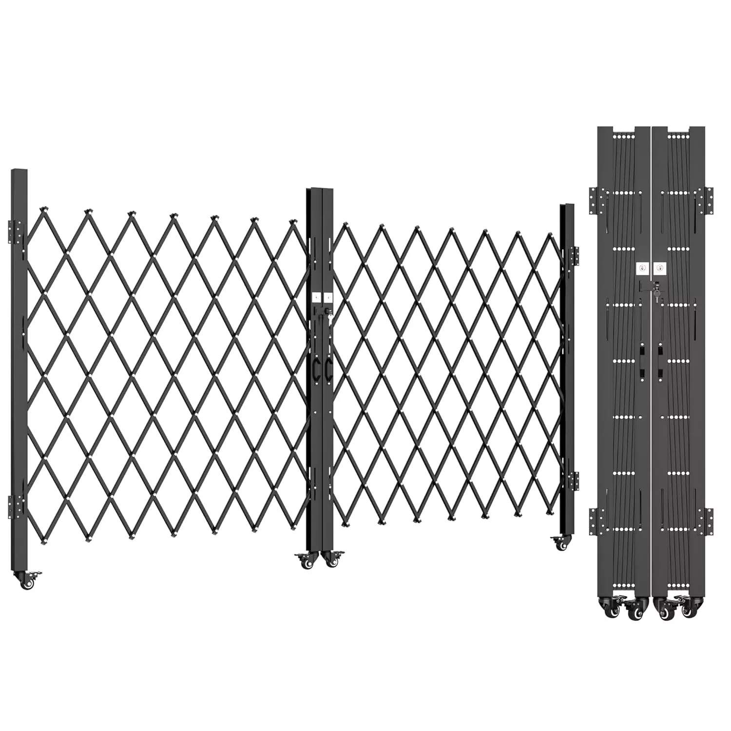 Uforic 61" H x 130" W Double Folding Security Door Gate Double 5' H X ...