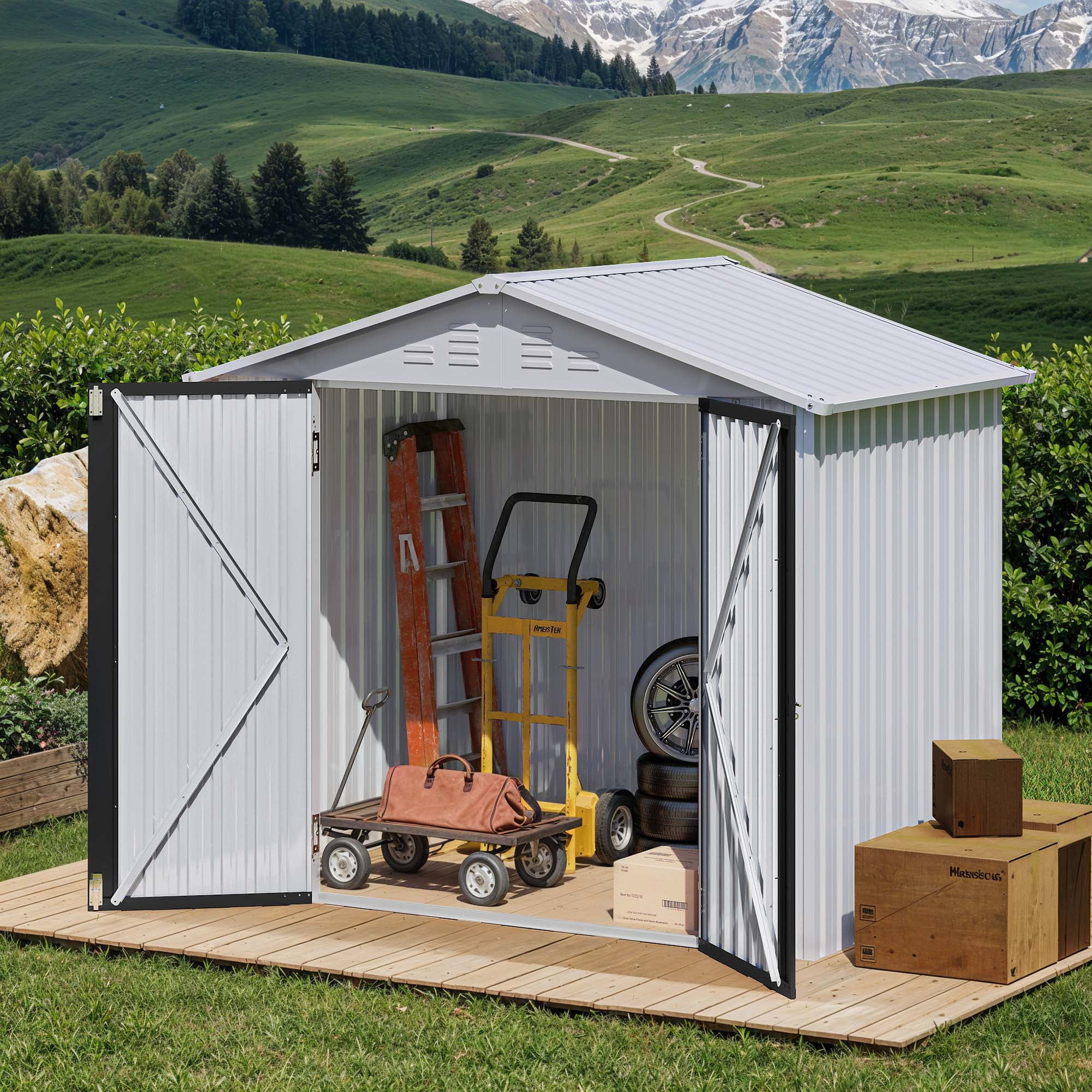 Uforic 6x4ft Metal Outdoor Storage Shed, Lockable Philippines | Ubuy