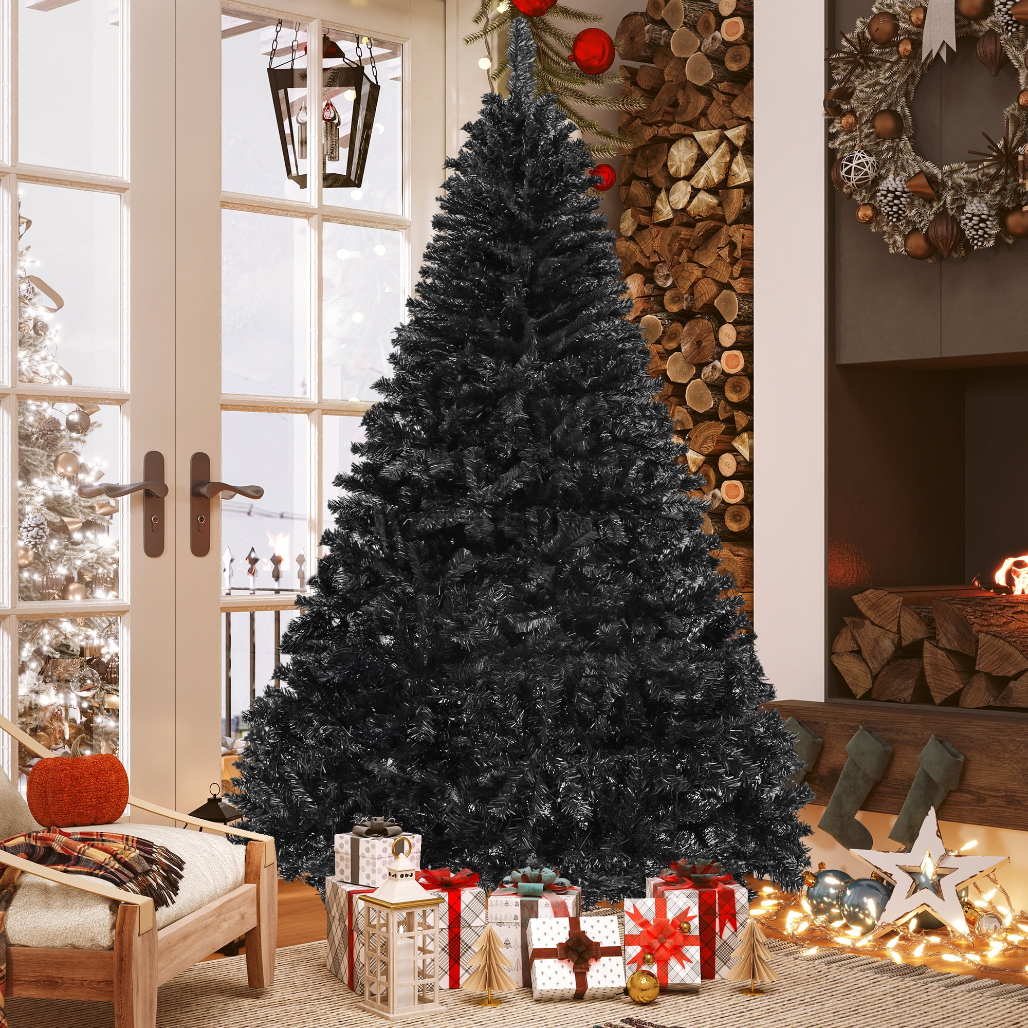 Free Shipping! Uforic 7.5ft Black Spruce Artificial Christmas Tree with ...