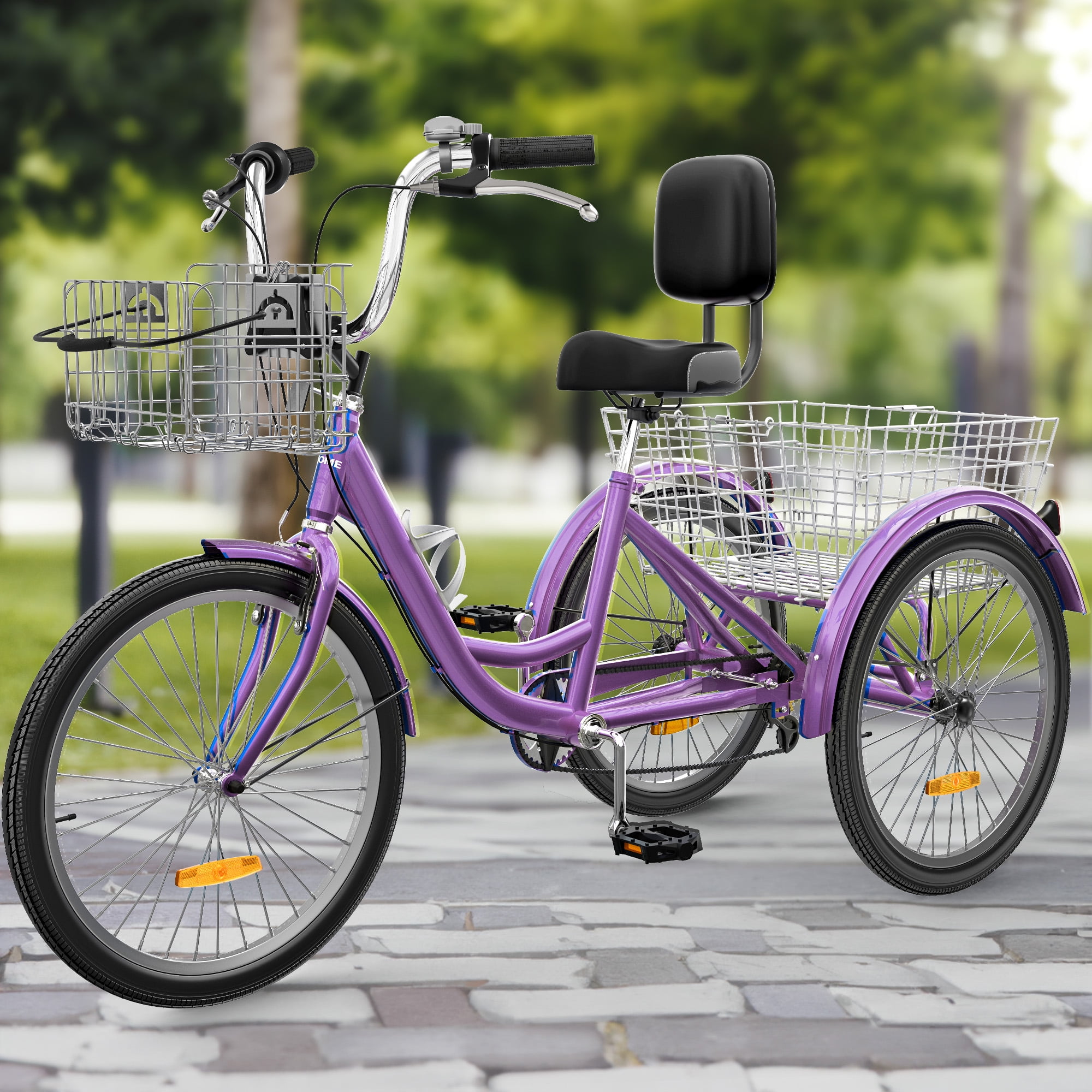 Uforic 7-Speed Adult Tricycle, 24 & 26 Inch Three-Wheel Cruiser with ...
