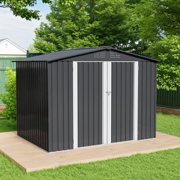 Uforic 7'x5' Metal Storage Shed, Heavy Duty Lockable Weatherproof Shed ...
