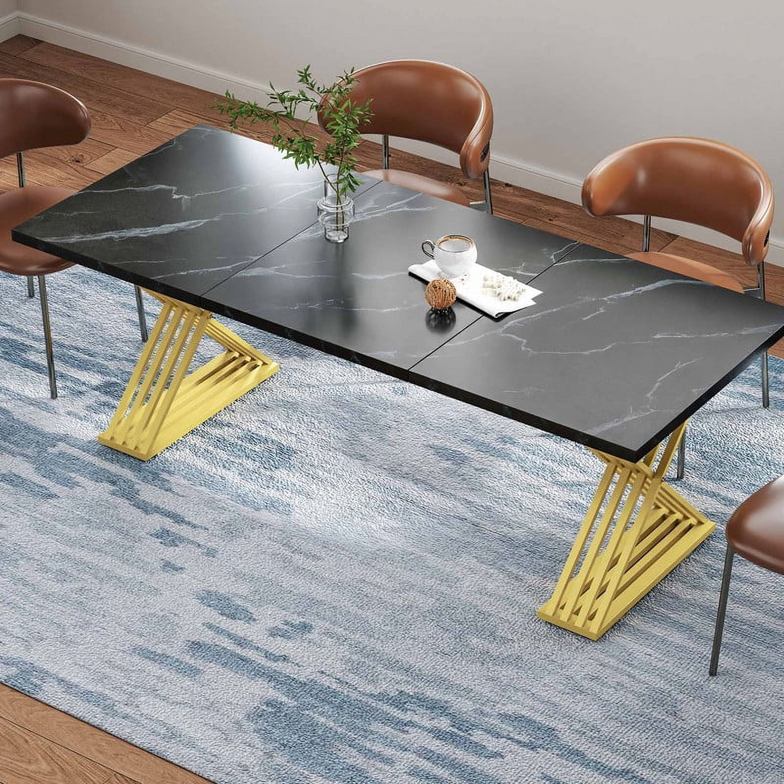 Uforic 70.9 Dining Table - Modern Design, Metal Legs - Walmart.com