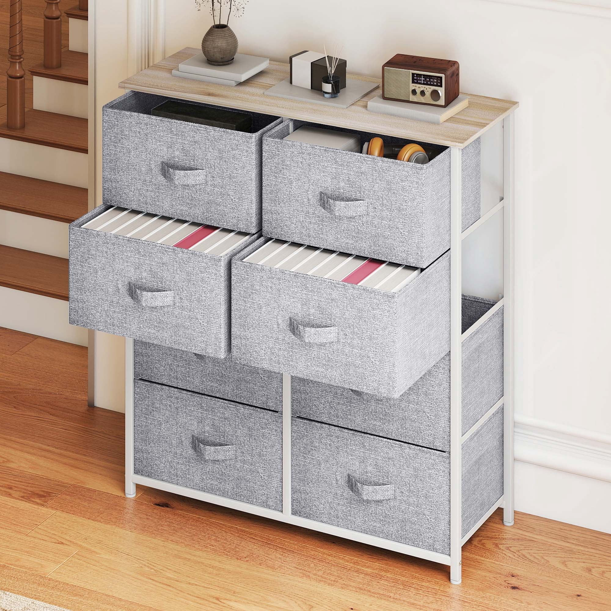 Uforic 8 Drawer Dresser Chest of Drawer Dressers for Fabric Storage ...