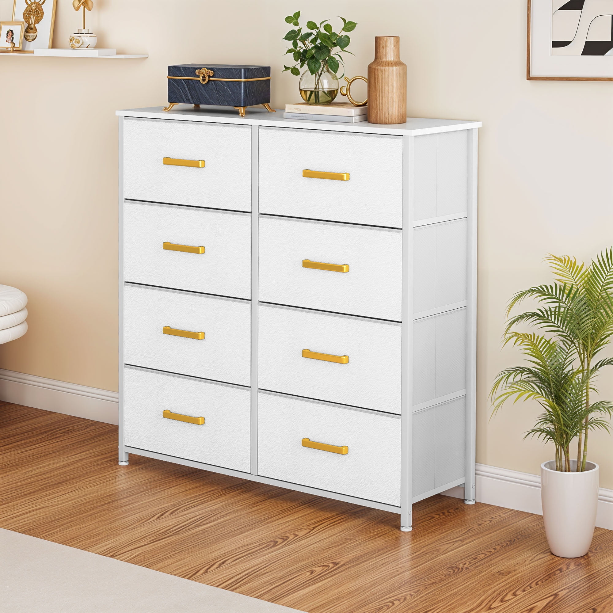 Uforic 8 Drawer Dressers, Fabric Chest of Storage Drawer Organizer for ...