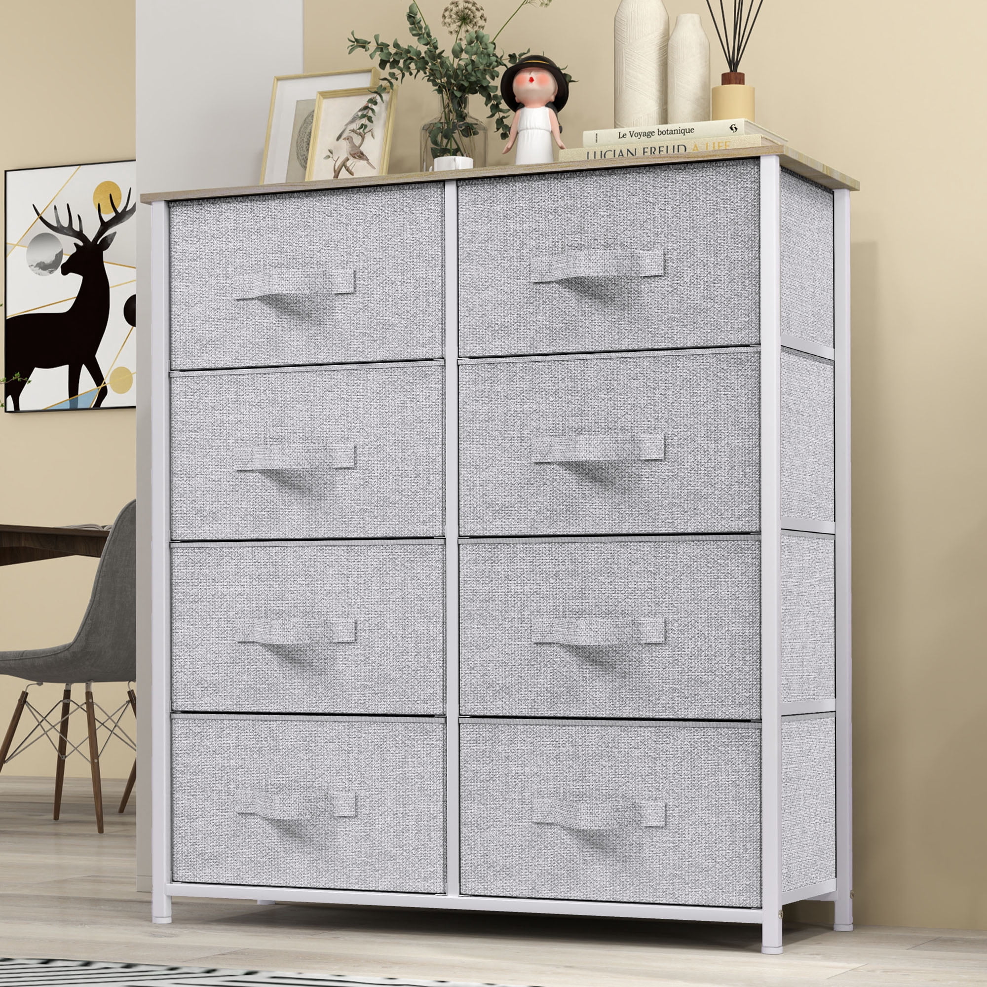 Uforic 8 Drawers Dresser Chest of Drawers for Fabric Storage Dressers ...