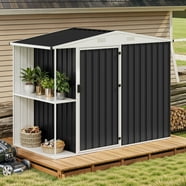 Dextrus 8x4ft Steel Outdoor Storage Shed, Heavy Duty, 3 Lockable Doors ...