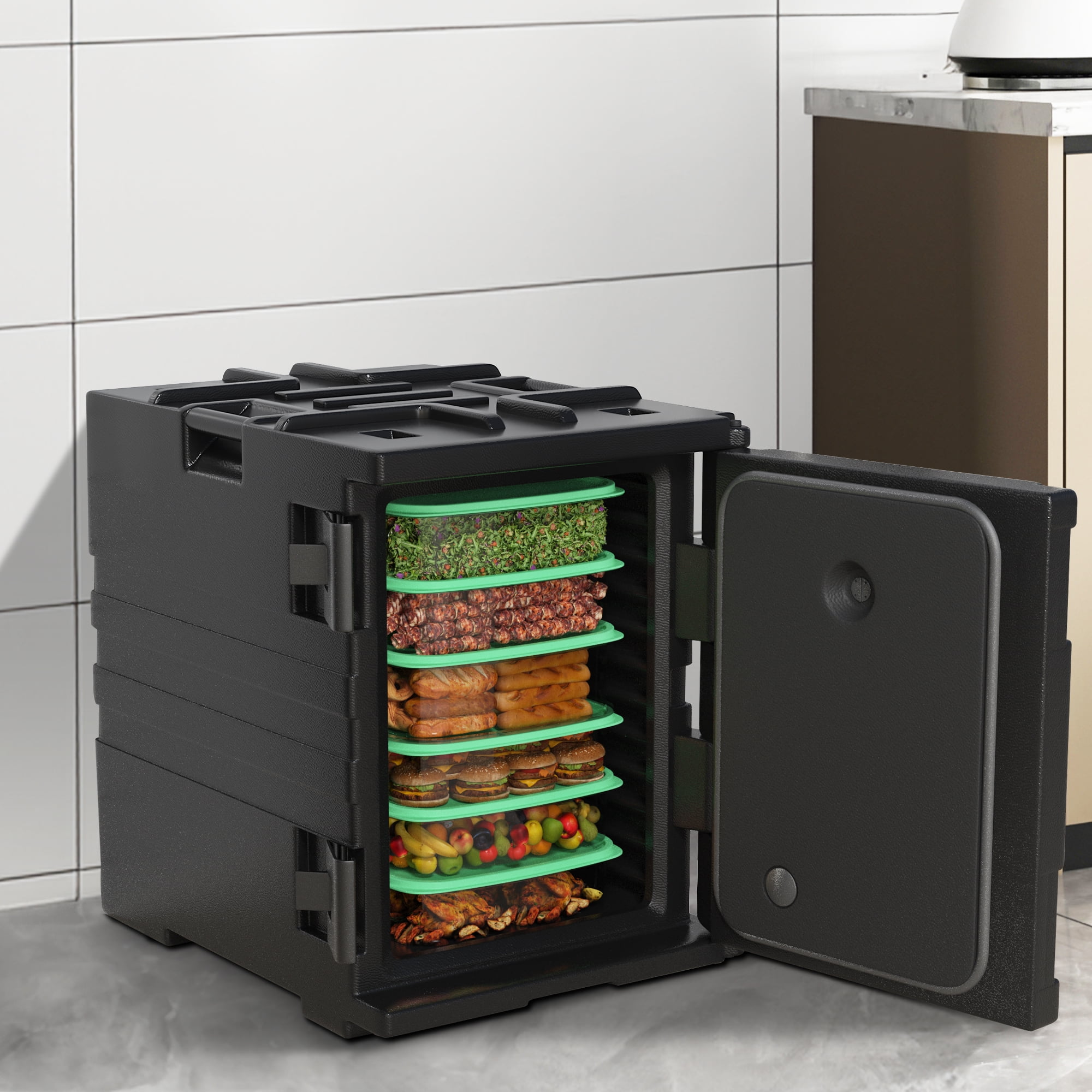 Uforic 95-Quart Rectangular Insulated Food Container, 3-Layer Plastic ...