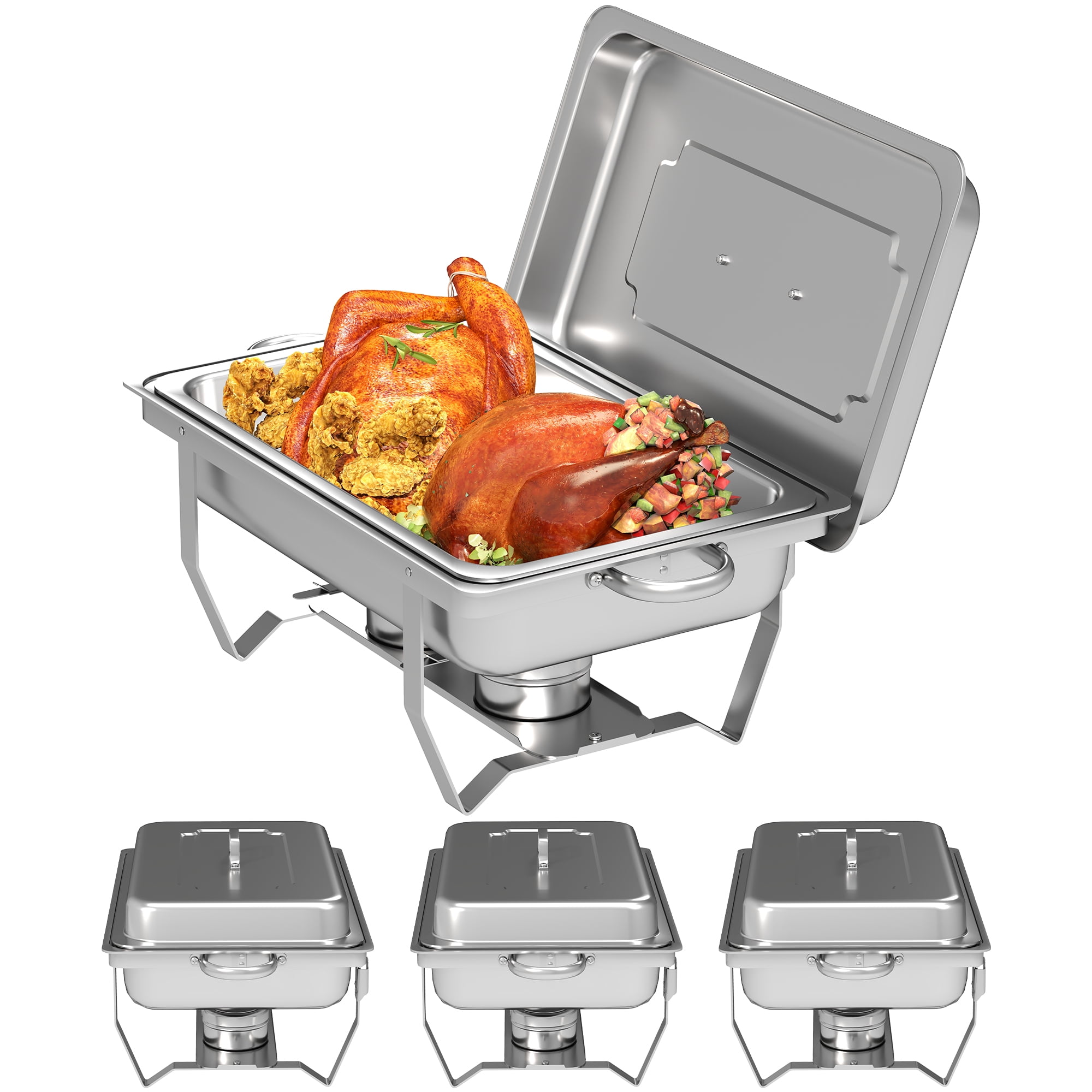 Uforic 9L/8Q 4pcs Chafing Dish Sets Chafer Dish Stainless Steel Pans ...
