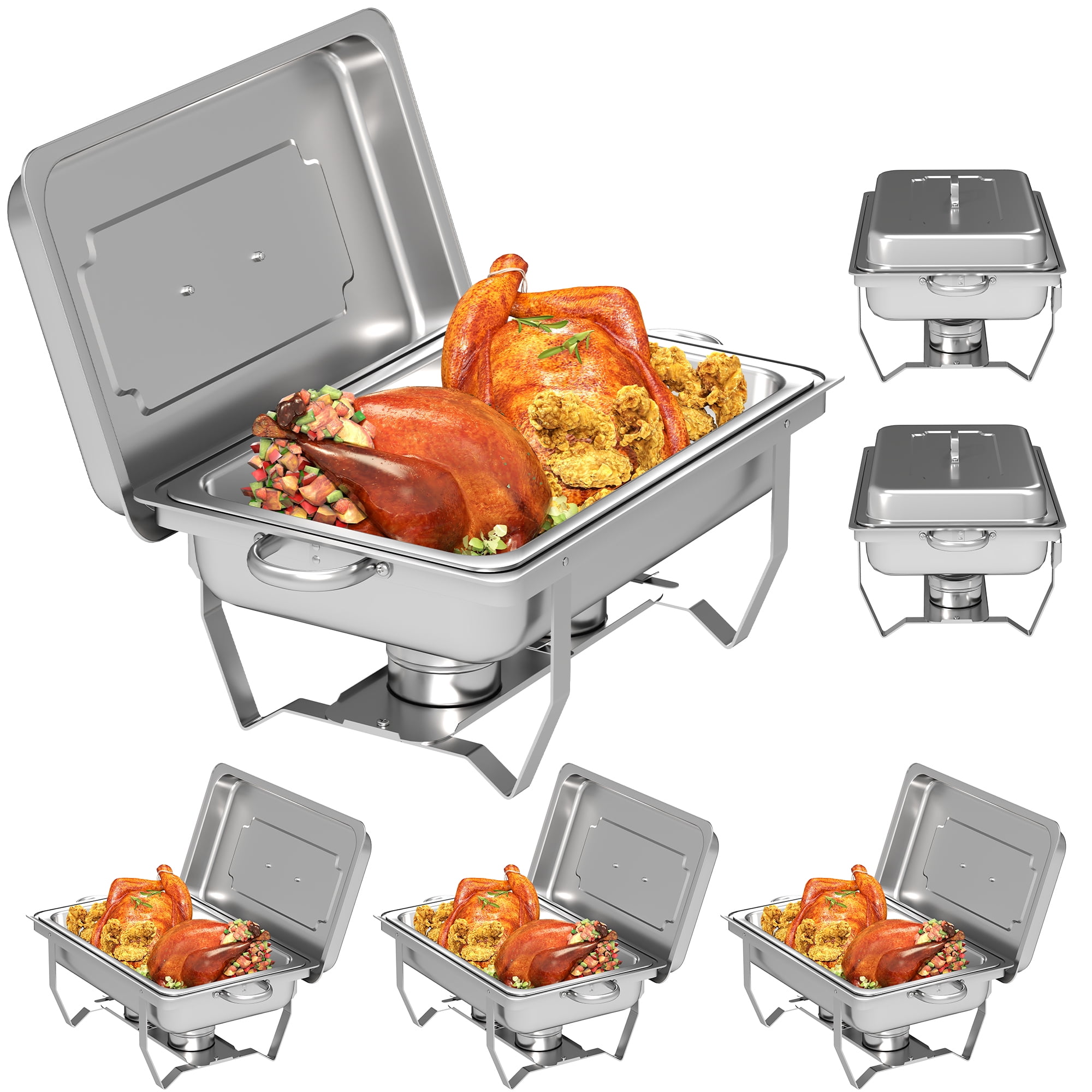 Uforic 9L/8Q 6pcs Chafing Dish Sets Chafer Dish Stainless Steel Pans ...