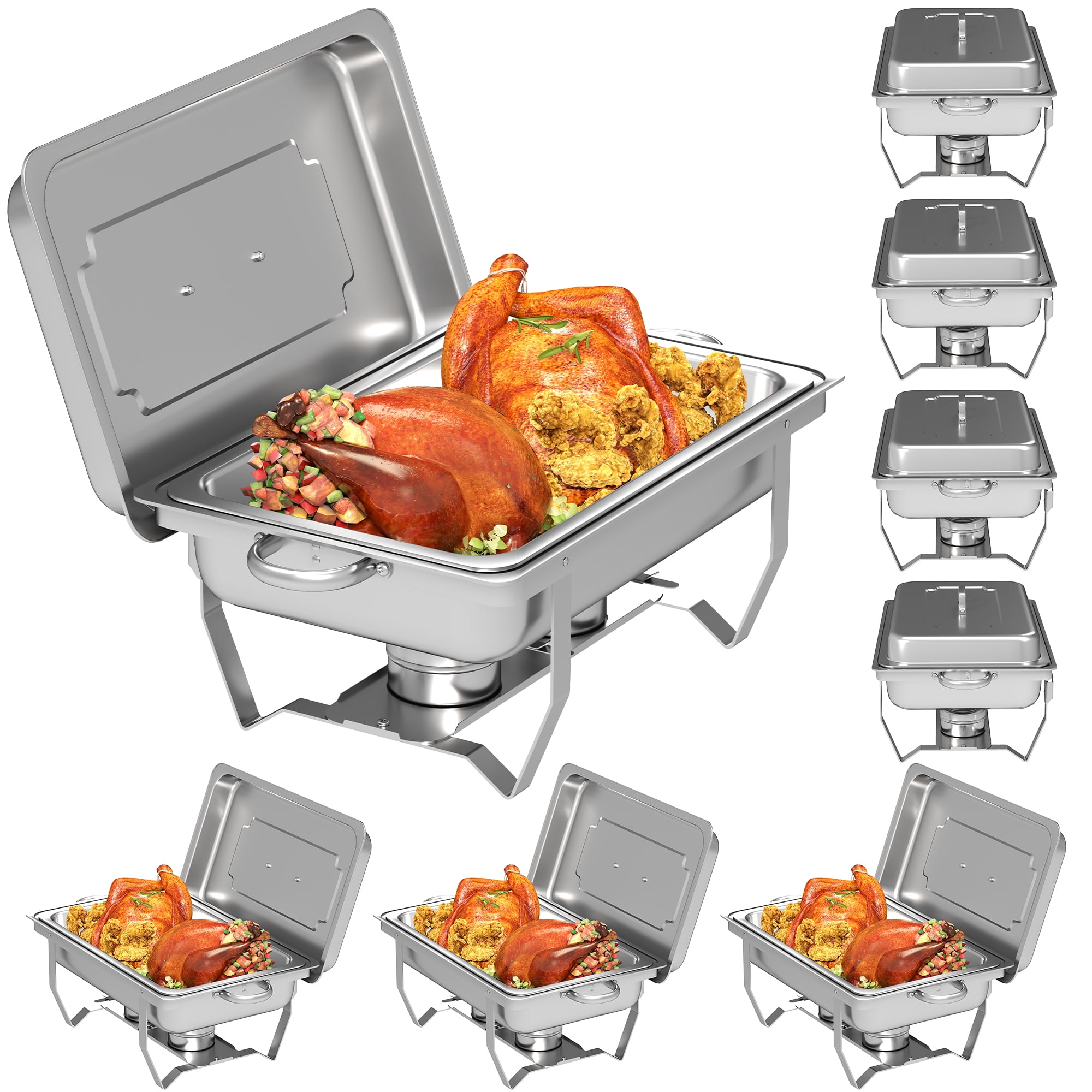 Uforic 9L/8Q 8pcs Chafing Dish Sets Chafer Dish Stainless Steel Pans ...